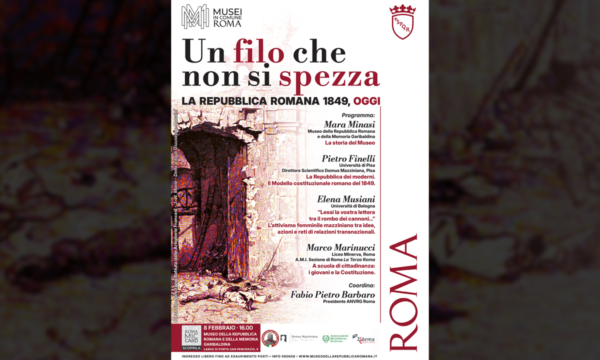 Un filo che non si spezza – La Repubblica Romana 1849, oggi – ANVRG